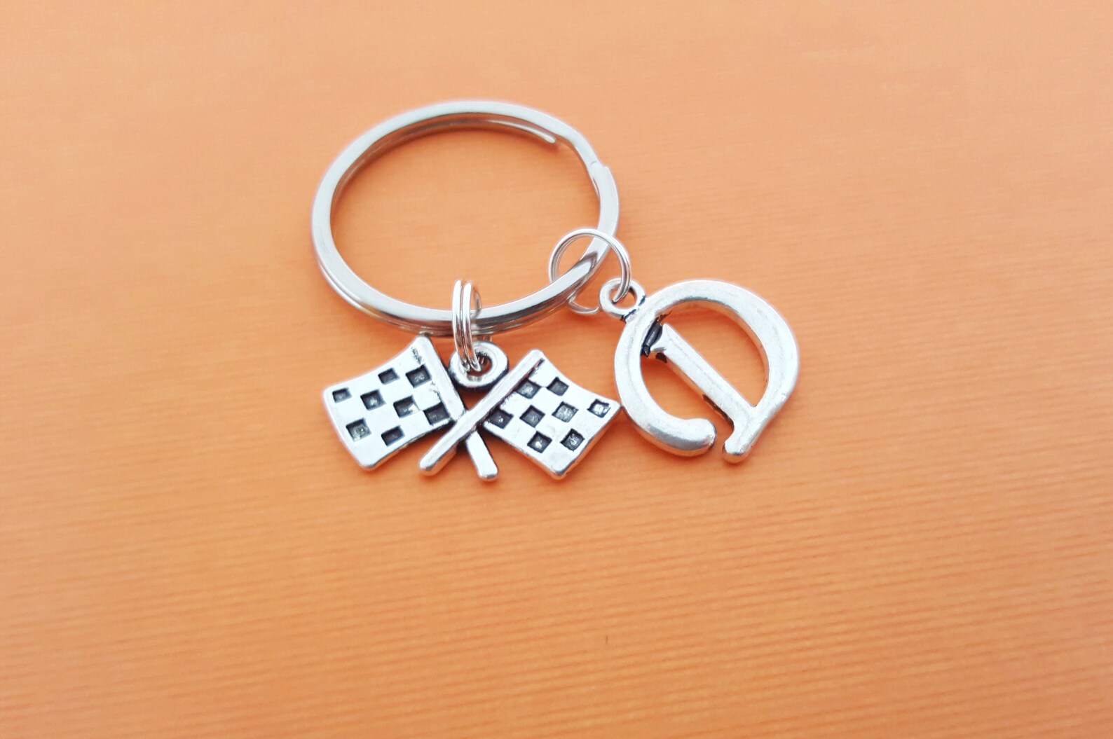 Checkered Flag Racing Keychain Personalized Keychain - Etsy