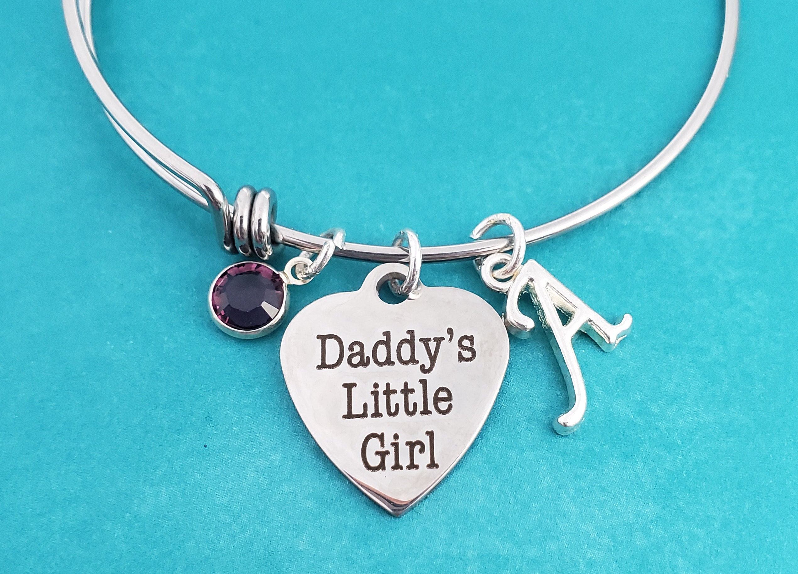 Daddy's Little Girl Bangle Silver Adjustable Bangle | Etsy