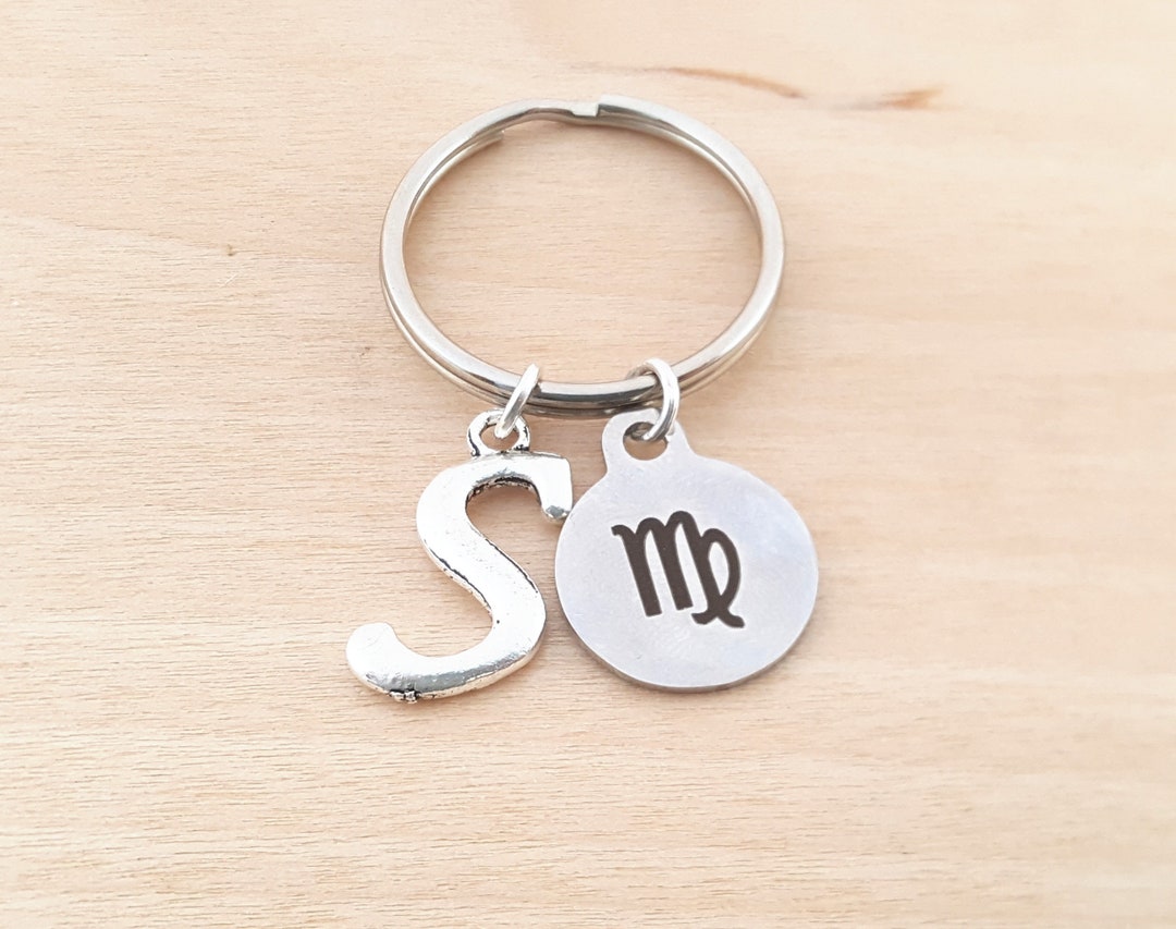 Virgo Key Chain - Virgo Zodiac Key Chain - Zodiac Charm - Personalized ...