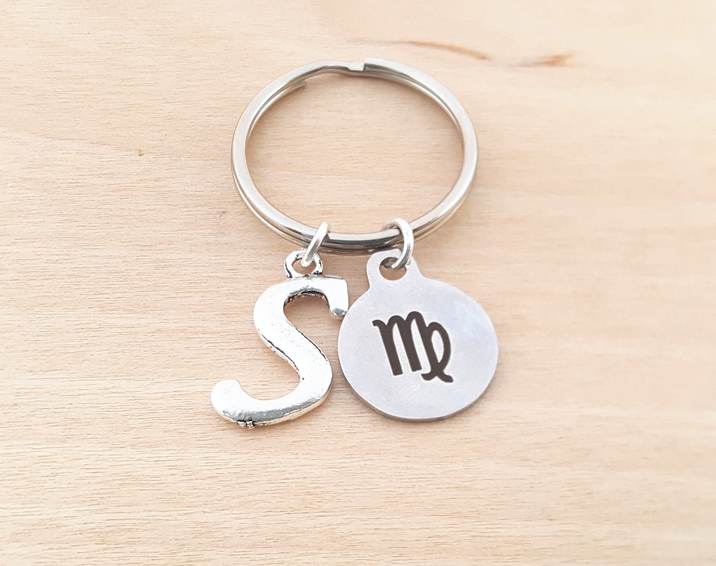 Virgo Key Chain Virgo Zodiac Key Chain Zodiac Charm - Etsy