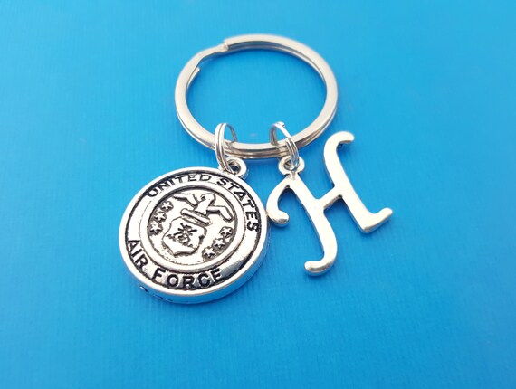 United States Air Force Keychain Personalized Gift Initial | Etsy