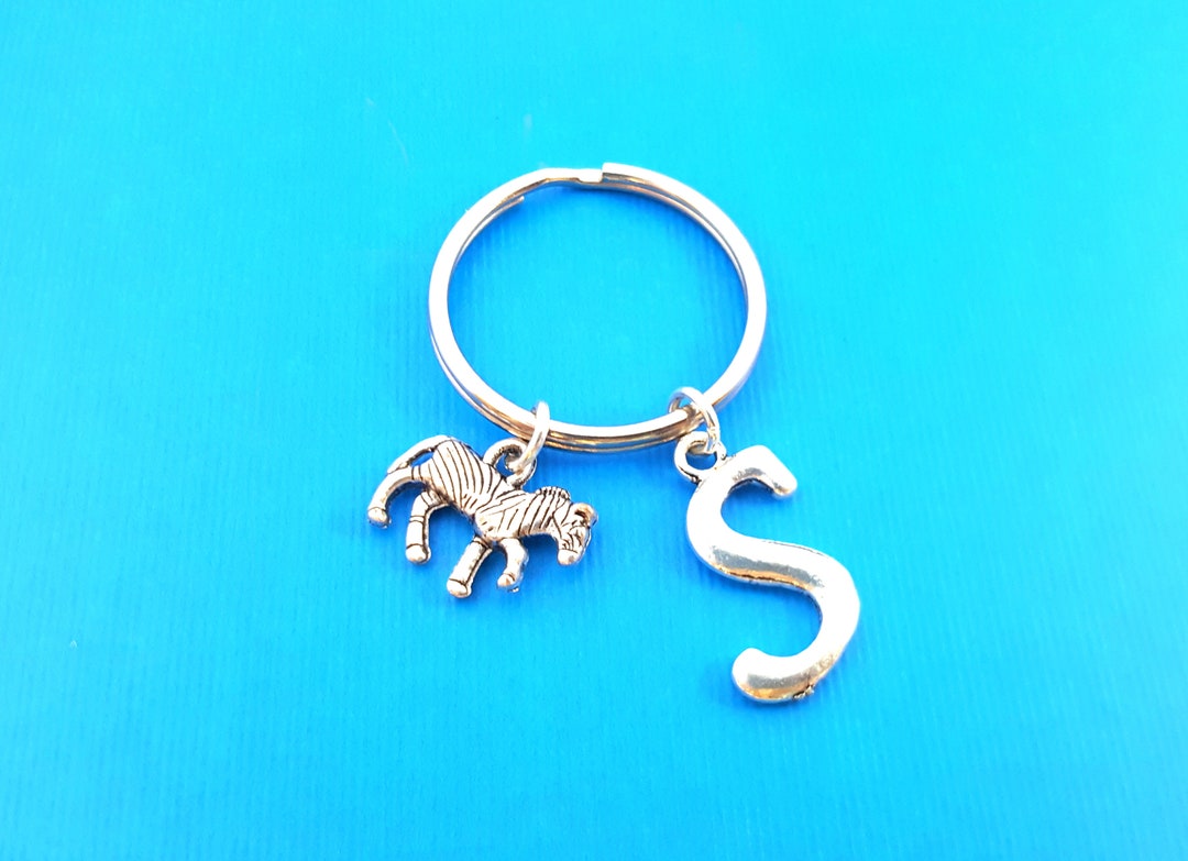 Zebra Key Chain - Zoo Animal Key Chain - Zebra Charm - Personalized ...