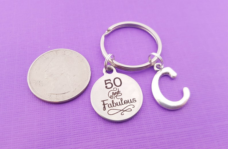 50 and Fabulous Keychain Birthday Keychain Personalized | Etsy
