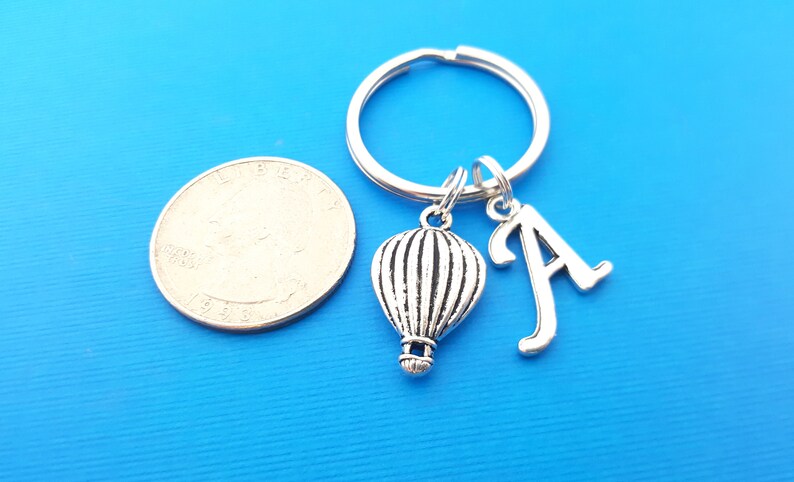 Hot Air Balloon Key Chain - Personalized Key Chain - Initial Keychain ...