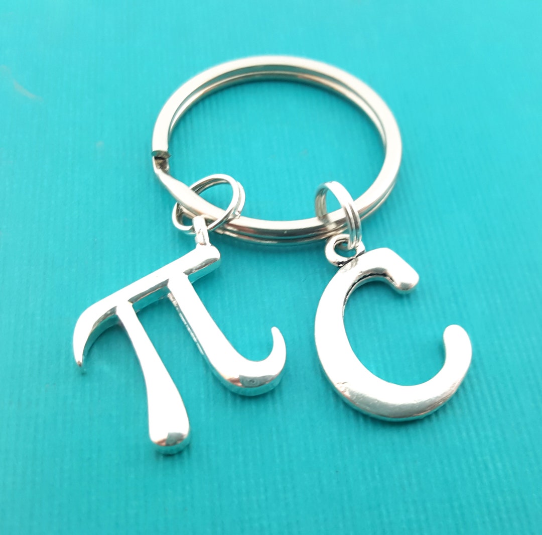 Pi Keychain - Personalized Keychain - Initial Keychain - Custom Key ...