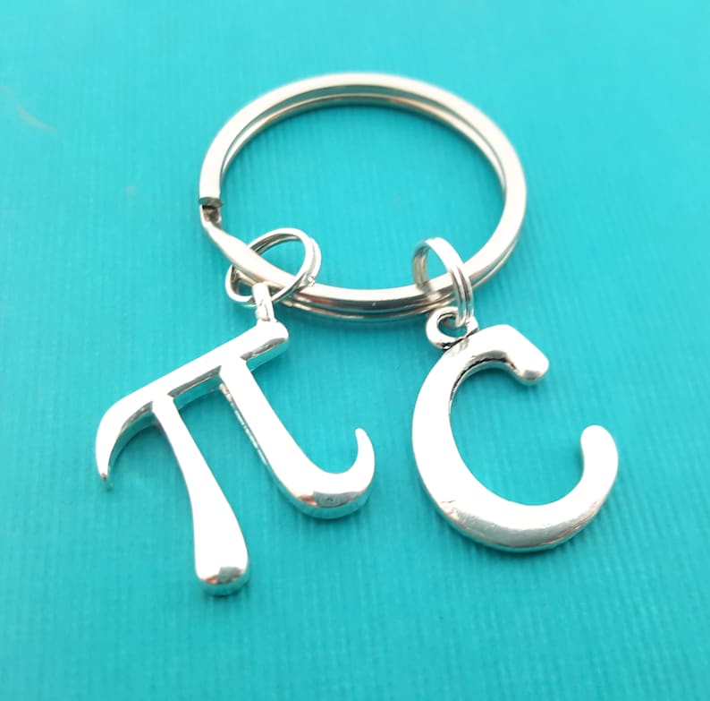 Pi Keychain - Personalized Keychain - Initial Keychain - Custom Key ...