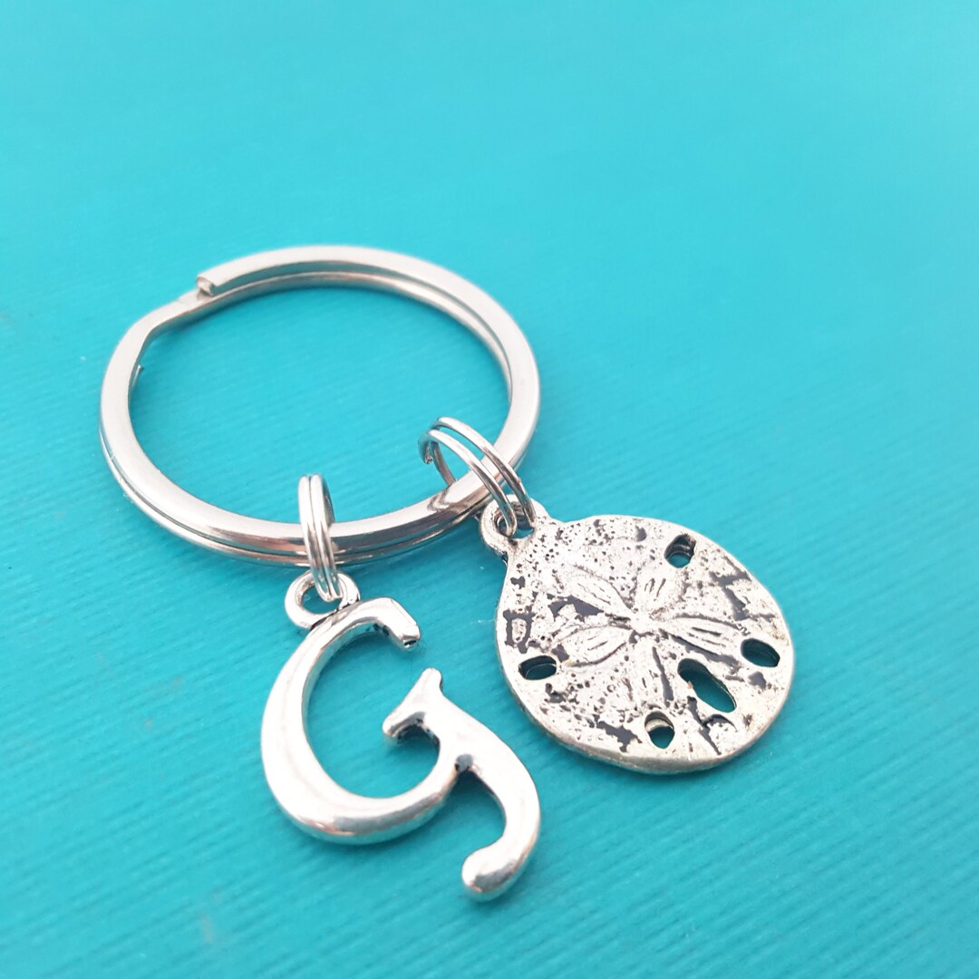 Sand Dollar Keychain - Personalized Keychain - Initial Keychain ...