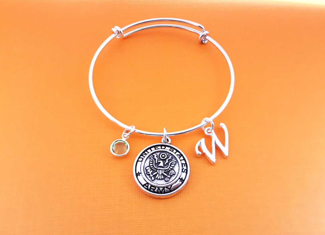 United States Army Bangle US Army Charm Army Silver - Etsy