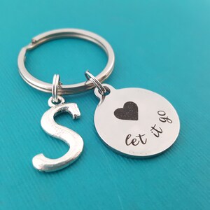 Let It Go Key Chain - Personalized Initial Keychain - Personalized Gift ...