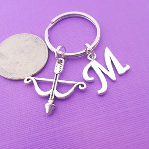 Bow and Arrow Archery Key Chain - Personalized Initial Key Chain ...