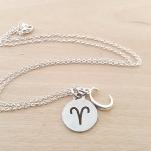 Aries Necklace - Aries Charm - Zodiac Necklace - Zodiac Charm ...