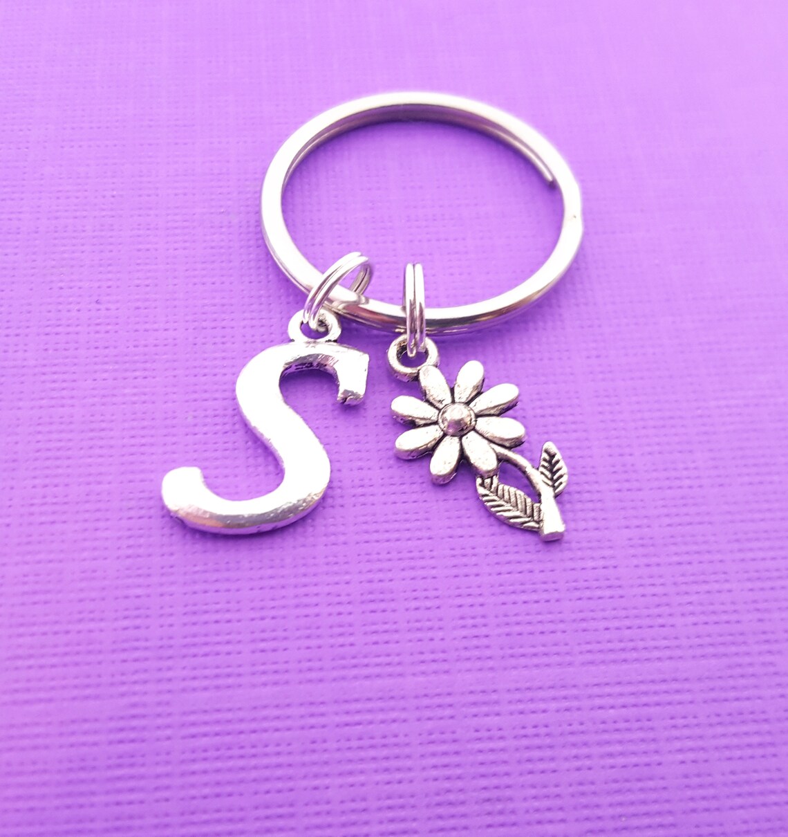 Daisy Key Chain Flower Charm Personalized Key Chain - Etsy