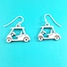 Golf Cart Earrings Golf Earrings Sterling Silver Earrings | Etsy