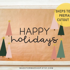 Happy Holidays Bulletin Board Kit Teacher Premade Cutout Set, Christmas ...