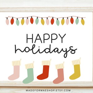 Merry and Bright Holiday Bulletin Board Kit Teacher Premade Cutout Set ...