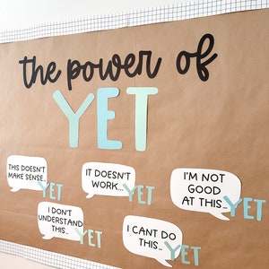 The Power of yet Growth Mindset Bulletin Board | Digital Download ...