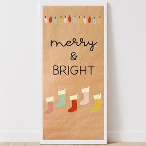 Merry and Bright Holiday Bulletin Board Kit Teacher Premade Cutout Set ...