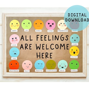 All Feelings Are Welcome Here SEL Bulletin Board | Digital Download ...