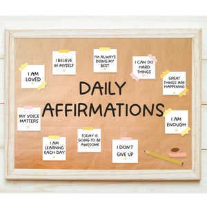 Daily Affirmation Bulletin Board Teacher Premade Cutout Set ...