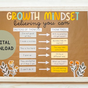 Growth Mindset Bulletin Board Digital Download Bulletin - Etsy