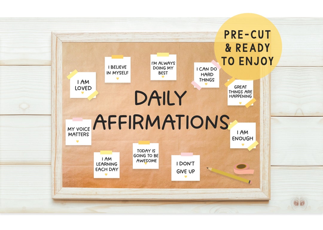 Daily Affirmation Bulletin Board Teacher Premade Cutout Set ...