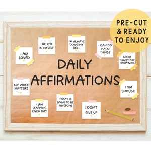 Daily Affirmation Bulletin Board Teacher Premade Cutout Set ...