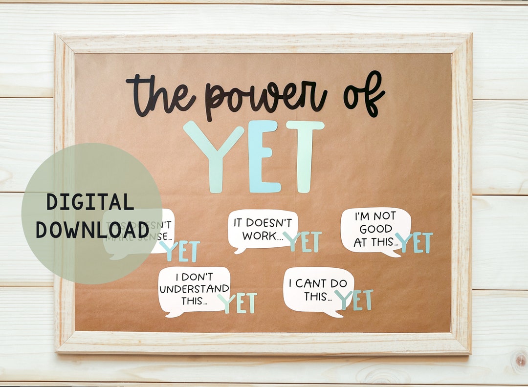 The Power of yet Growth Mindset Bulletin Board (Download Now) - Etsy