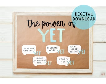 Growth Mindset Bulletin Board Digital Download Bulletin Board Cutout ...