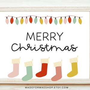 Merry and Bright Holiday Bulletin Board Kit Teacher Premade Cutout Set ...