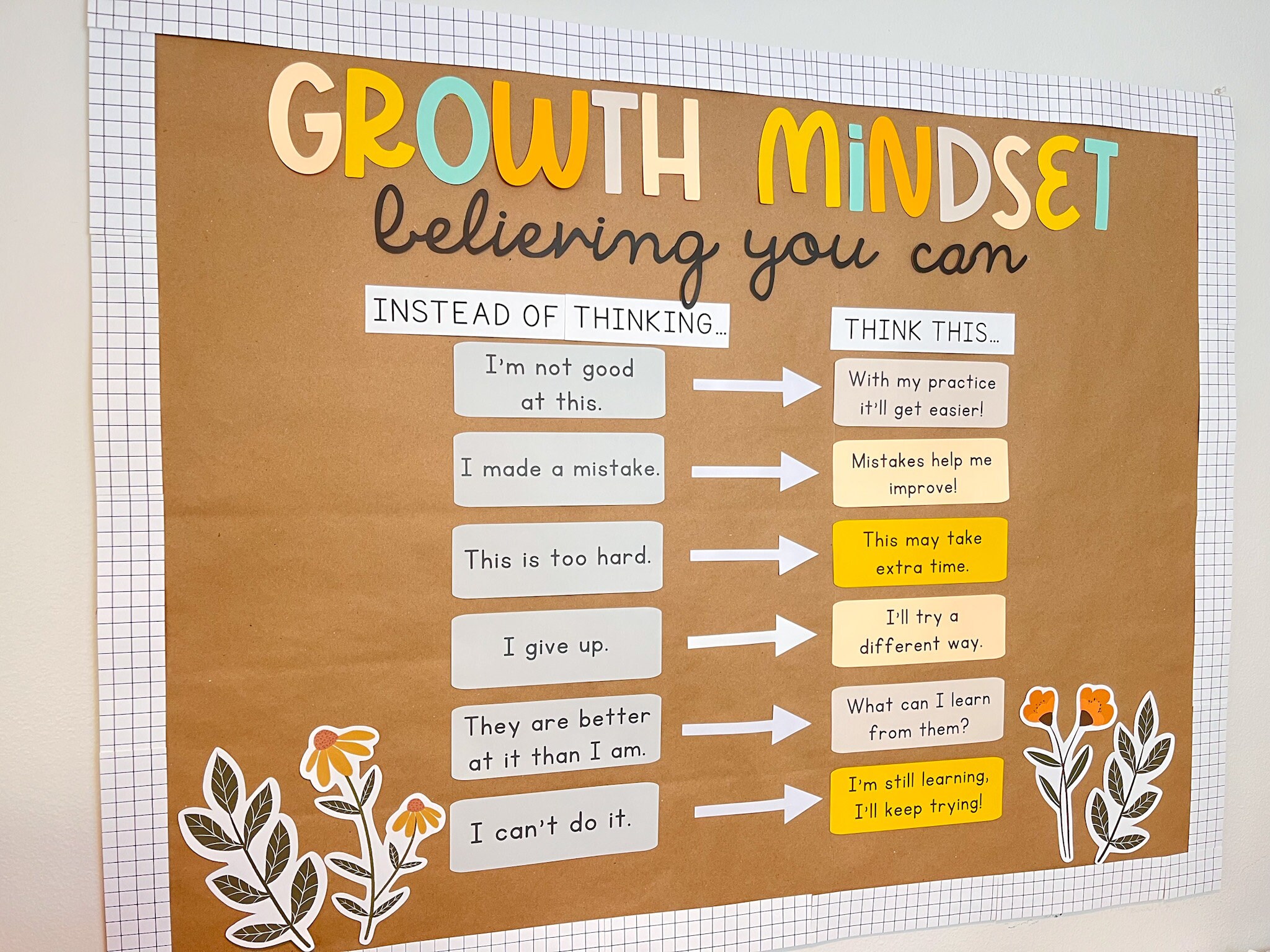 Growth Mindset Bulletin Board Digital Download Bulletin - Etsy Canada