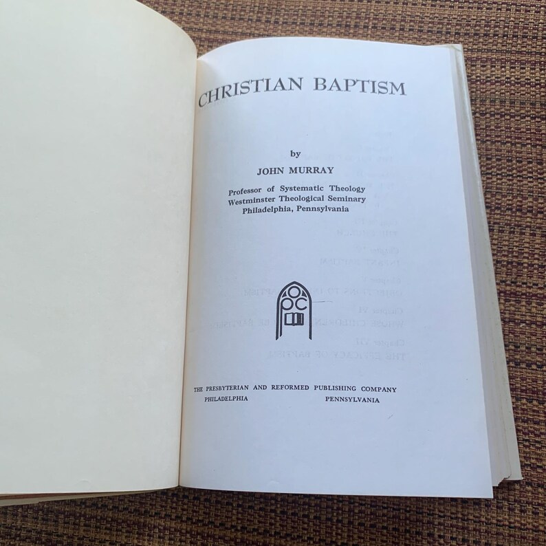 Christian Baptism, John Murray, 1962 - Etsy