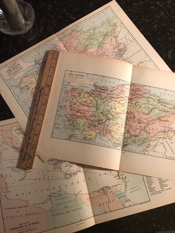 Three Color Map Spreads | Etsy