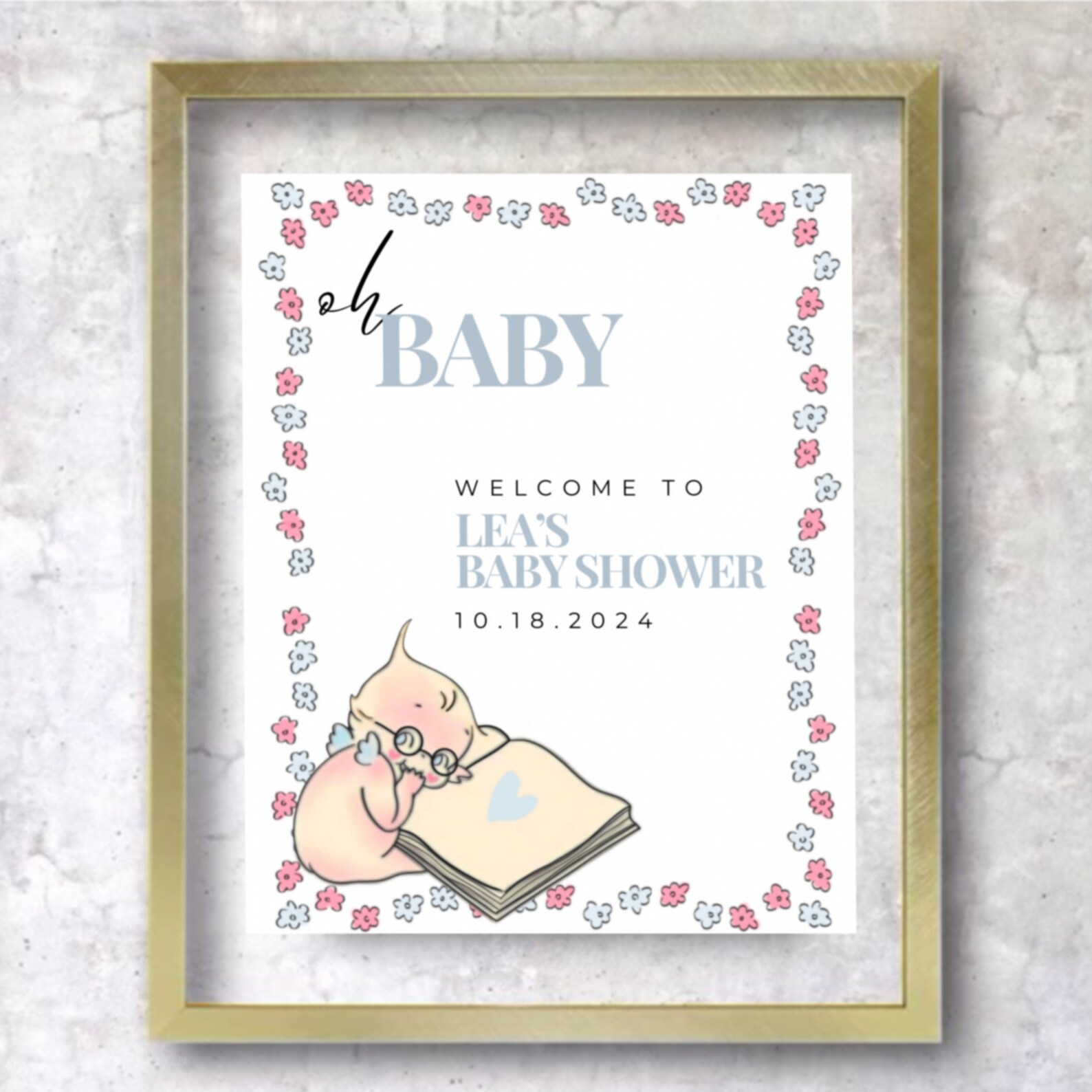 Baby Shower Event Sign Template Printable Editable Cute Welcome Sign - Etsy