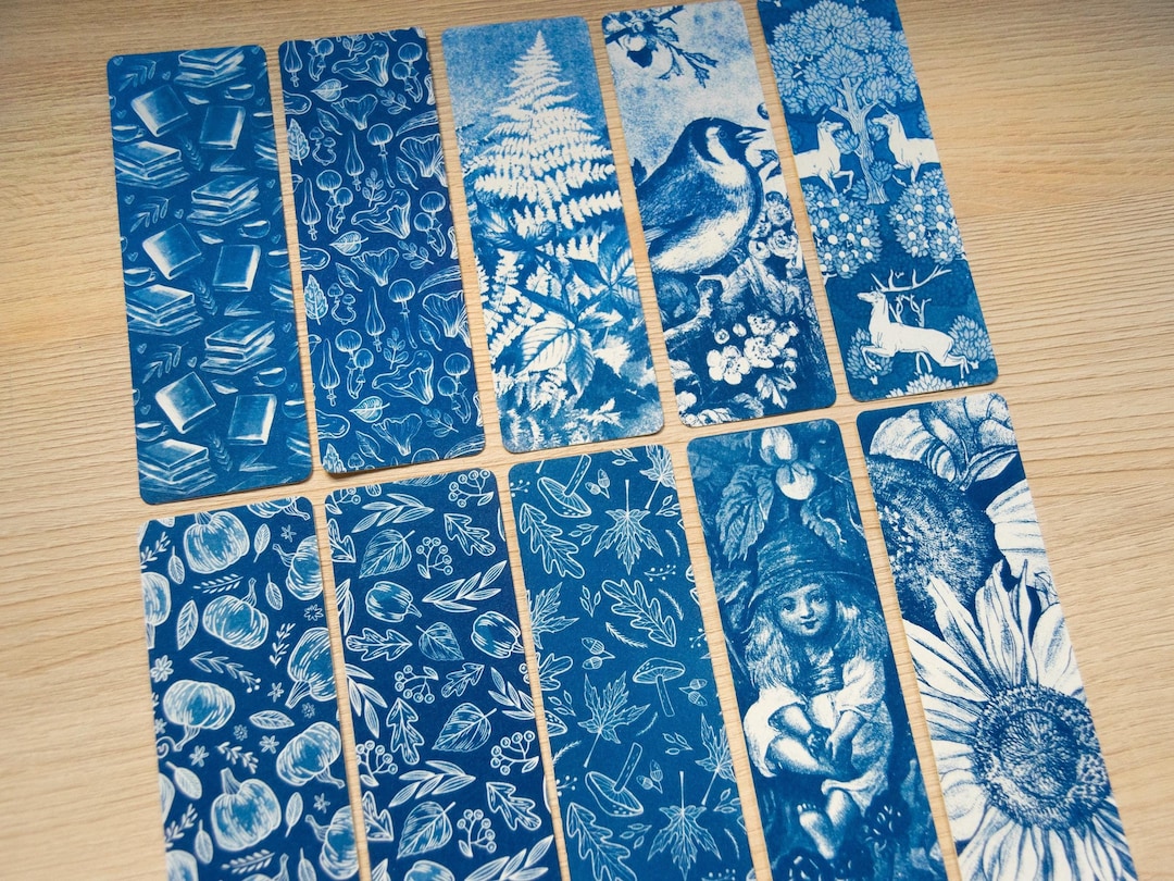 Cyanotype Stencils, Cyanotype Bookmarks, Autumn Bookmarks, Cyanotype ...