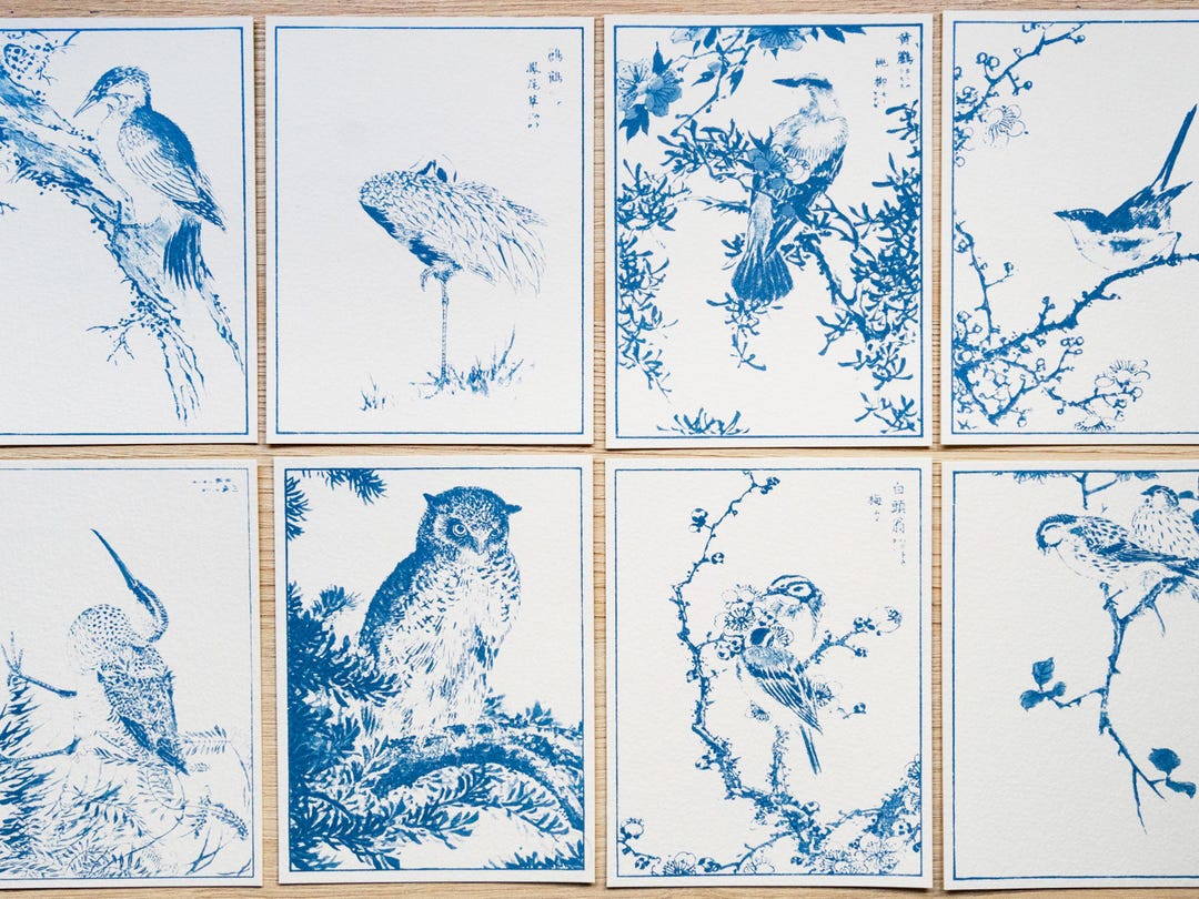 Cyanotype Stencils, Cyanotype Kit Just Stencils, Japanese Birds Art ...