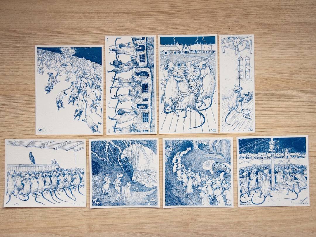Mouse Cyanotype Stencils | Cute Mice Sun Print Negatives | Cottagecore ...
