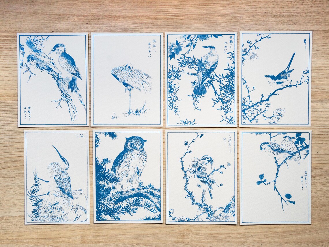 Cyanotype Stencils, Cyanotype Kit Just Stencils, Japanese Birds Art ...