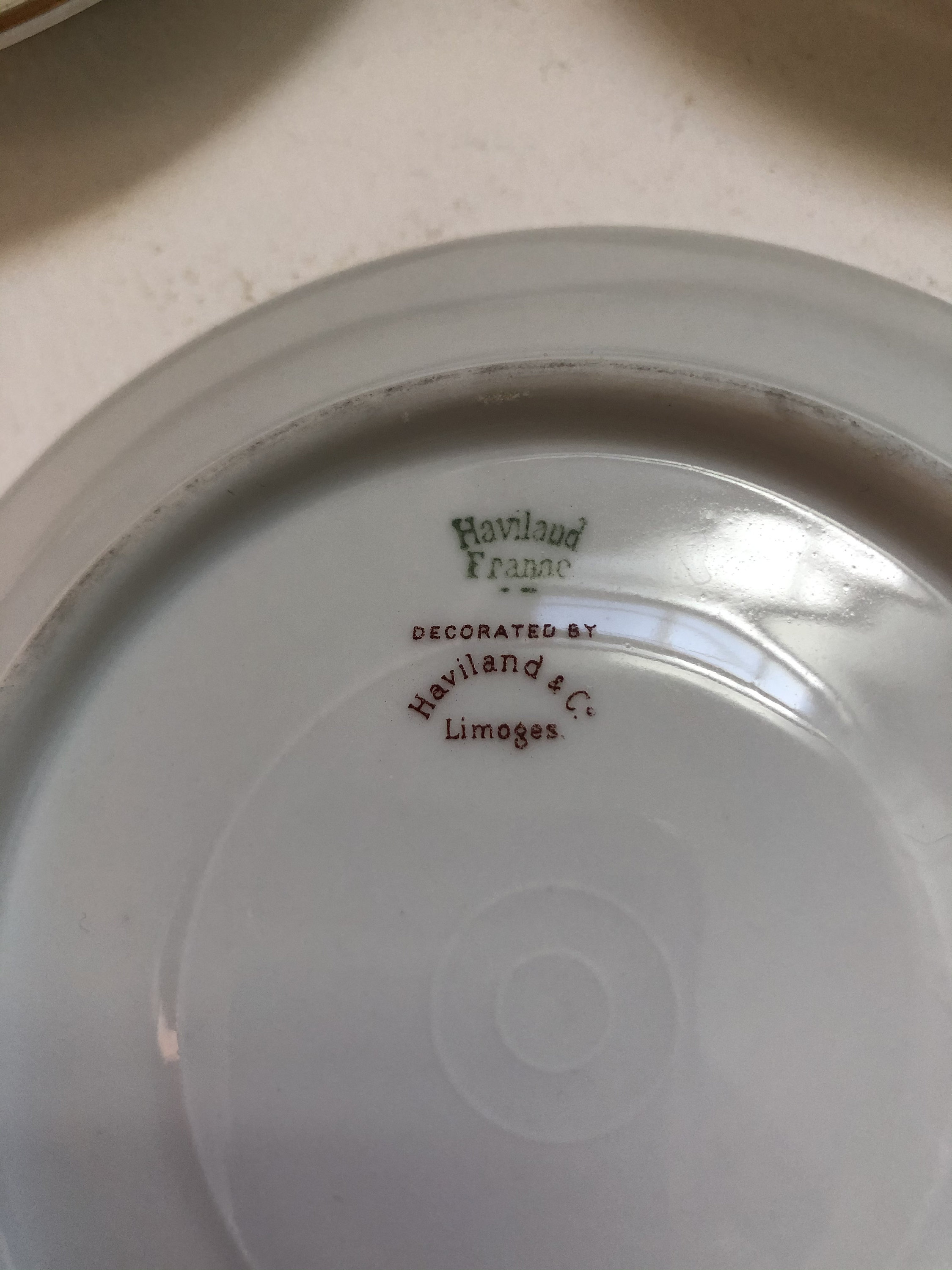 Haviland Schleiger 278 Limoges Flat Saucers White Cream Black Line Gold ...