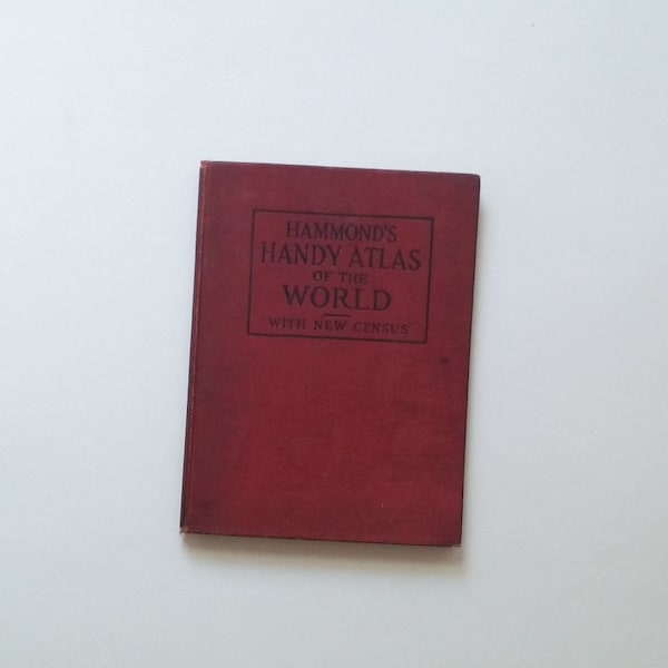 Antique World Atlas Book - Etsy