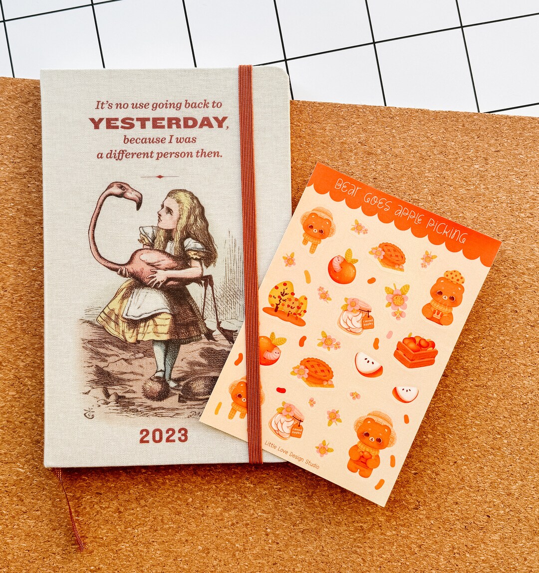 Bear Goes Apple Picking Planner Sticker Sheet Kawaii Stickers Bullet ...