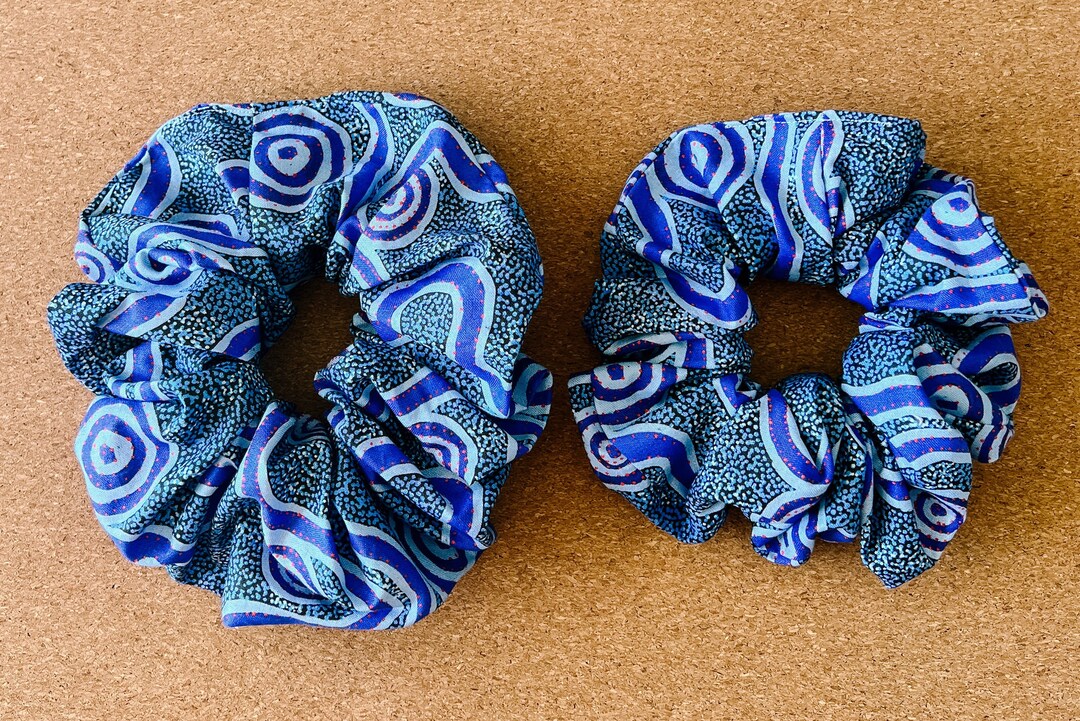 Indigenous Warlu Snake Dreaming Scrunchie Indigenous XL Scrunchie Hair ...