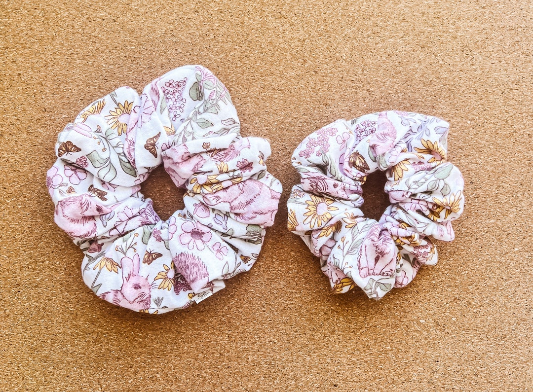 Easter Flower Field Bunny Scrunchie | XL Scrunchies | Easter Gift's ...
