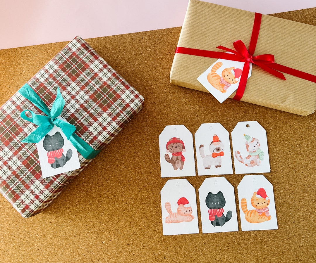 Festive Cats Gift Tag Set I Swing Tags I Gift Tags I Cat Lovers I Gift ...