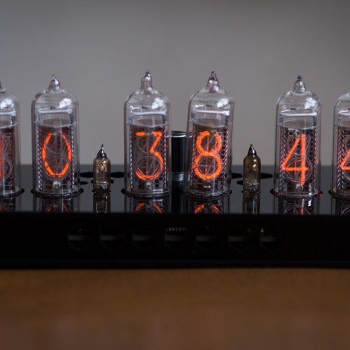 Nixie Tube Clock in 12 Amber fallout Stylevintagesteampunk - Etsy
