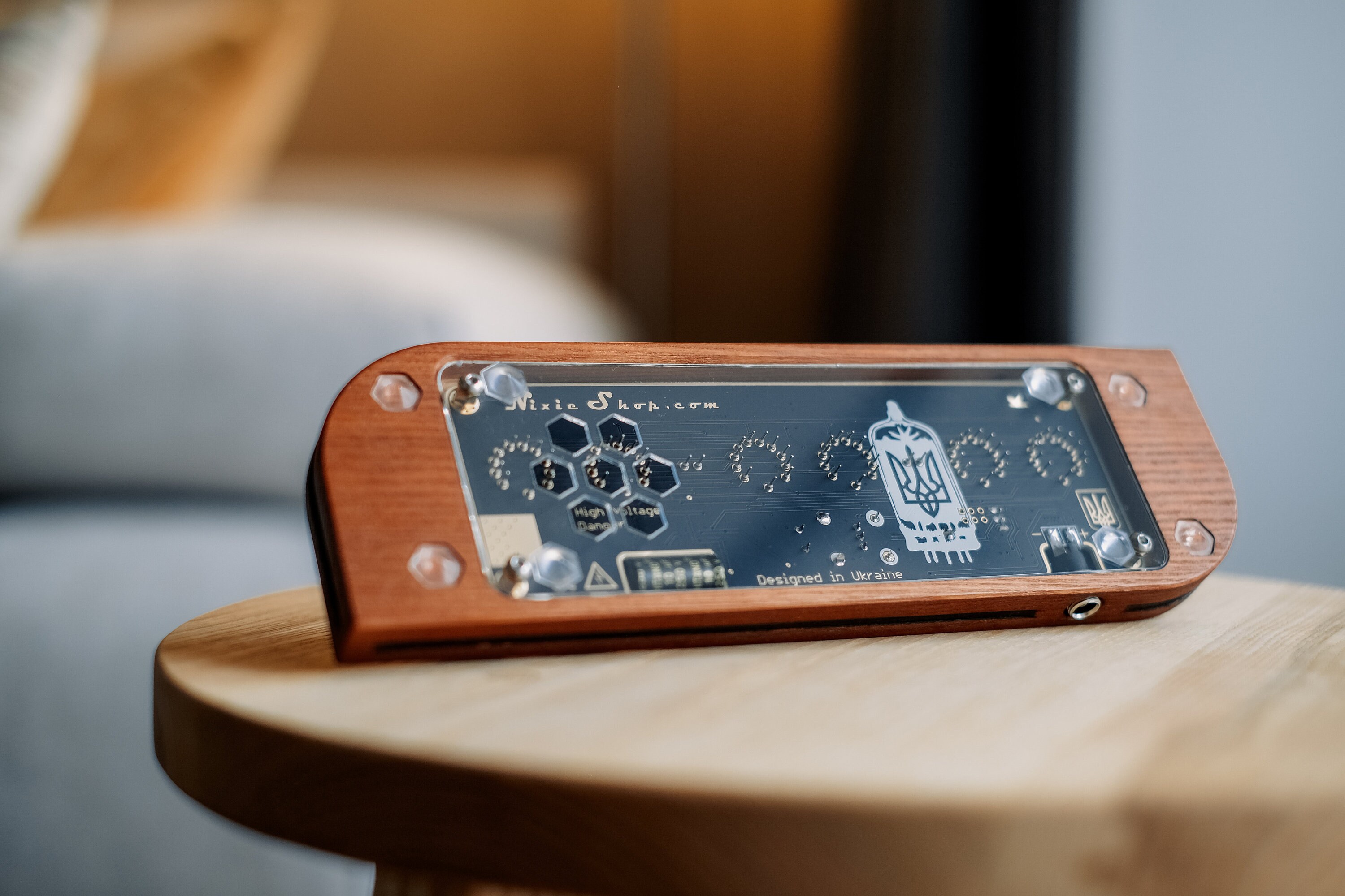 The Slim Time Capsule - IN-14 Nixie Clock in Wooden Case With a Plastic ...