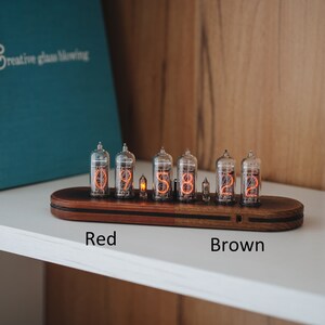 The Slim Time Capsule - IN-14 Nixie Clock in Wooden Case With a Plastic ...