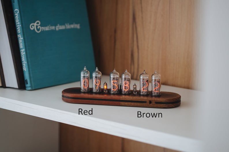 The Slim Time Capsule - IN-14 Nixie Clock in Wooden Case With a Plastic ...