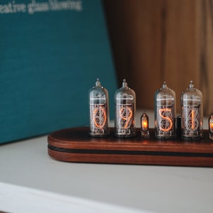 The Slim Time Capsule - IN-14 Nixie Clock in Wooden Case With a Plastic ...