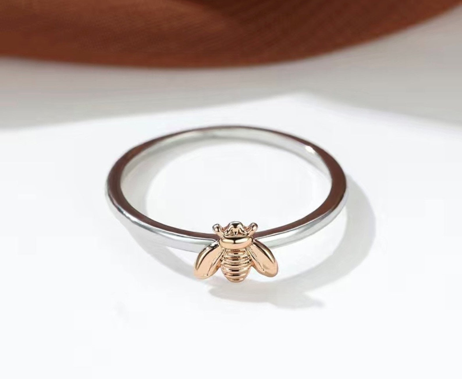 Bee Ring, Silver and Gold Jewelry Hand Fabricated, One of a Kind Two ...