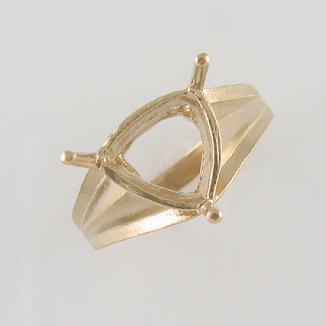Vintage 10K Gold Trillion Ring Setting, DIY Ring Blank (10x10mm) - Etsy